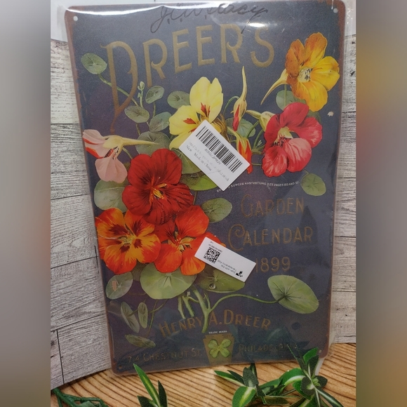 Wall Decor | Dreers Seed Company 1899 Garden Calender Metal Sign 8x12 ...